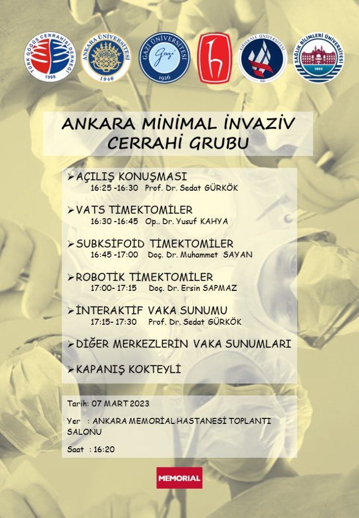 Ankara Minimal İnvaziv Cerrahi Grubu – 7 Mart 2023 – TGCD – Türk Göğüs ...